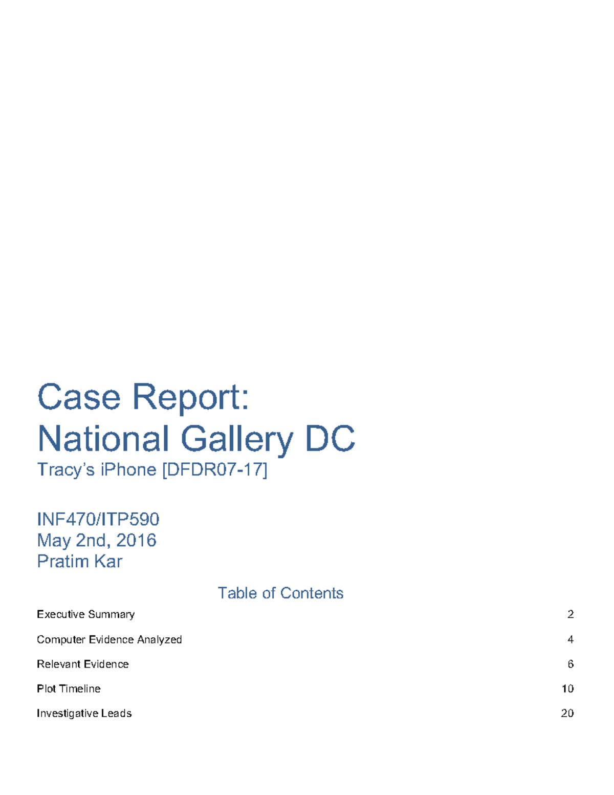 2012-Case-Report - homework - Case Report: National Gallery DC Tracy’s ...