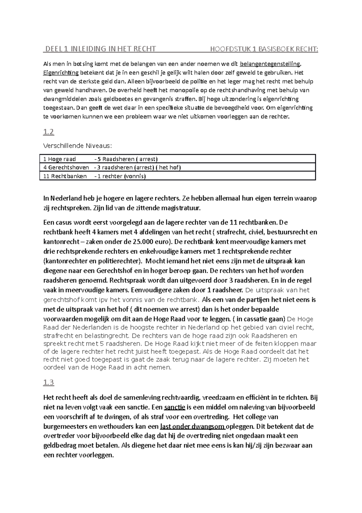 Inleiding Recht Samenvatting Periode 1 - DEEL 1 INLEIDING IN HET RECHT ...