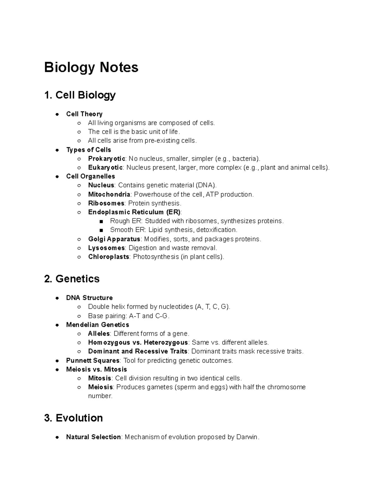 Review stuff - Grade 12 review from previous reviews - Biology Notes 1 ...
