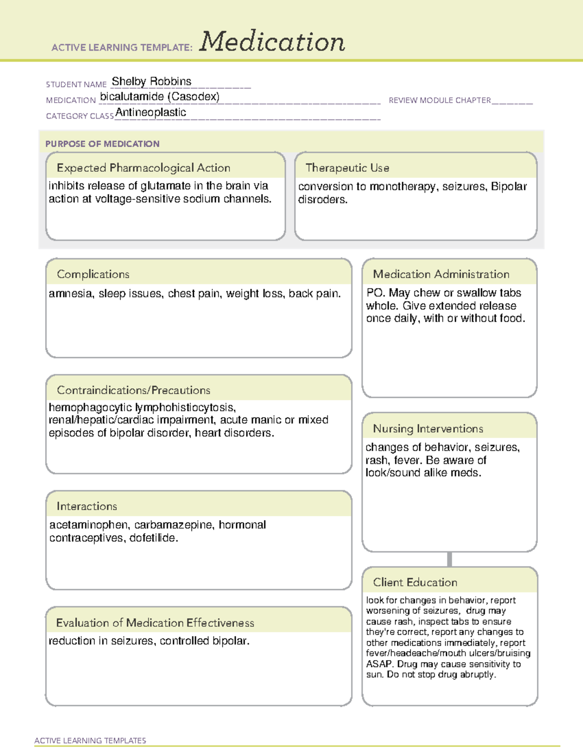 Med pass #5 - medication template - NRSG 111 - Ivy Tech - Studocu