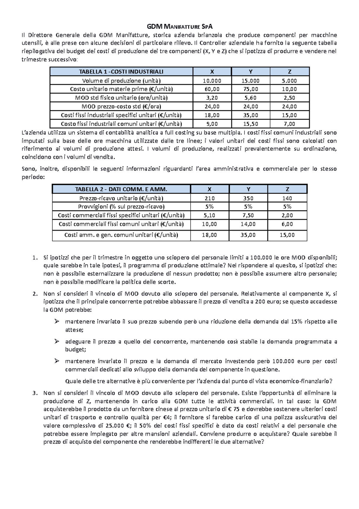 GDM testo - utile - GDM MANIFATTURE SPA Il Direttore Generale della GDM ...