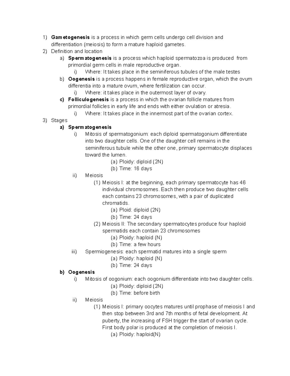 Hw 11 - Reproductive system - Gametogenesis is a process in which germ ...