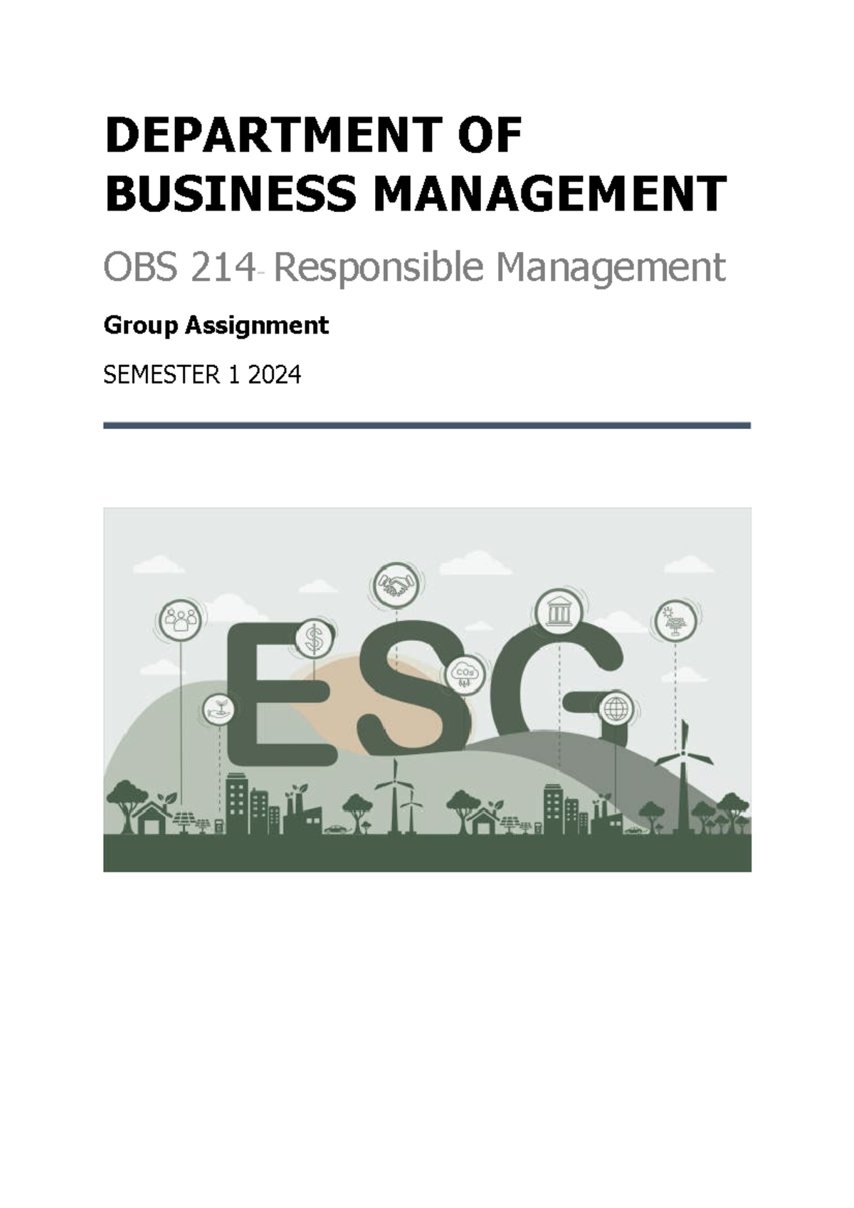 OBS 214 Group Assignment Instructions 2024 - DEPARTMENT OF BUSINESS MANAGEMENT OBS 214 ...