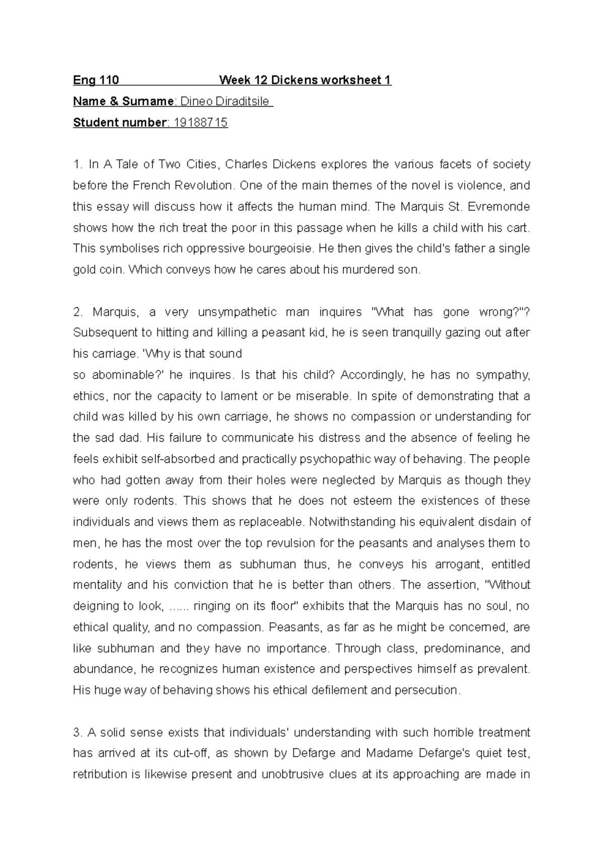 Eng 110 Week 12 Dickens Worksheet D Diraditsile 19188715 - Eng 110 Week ...