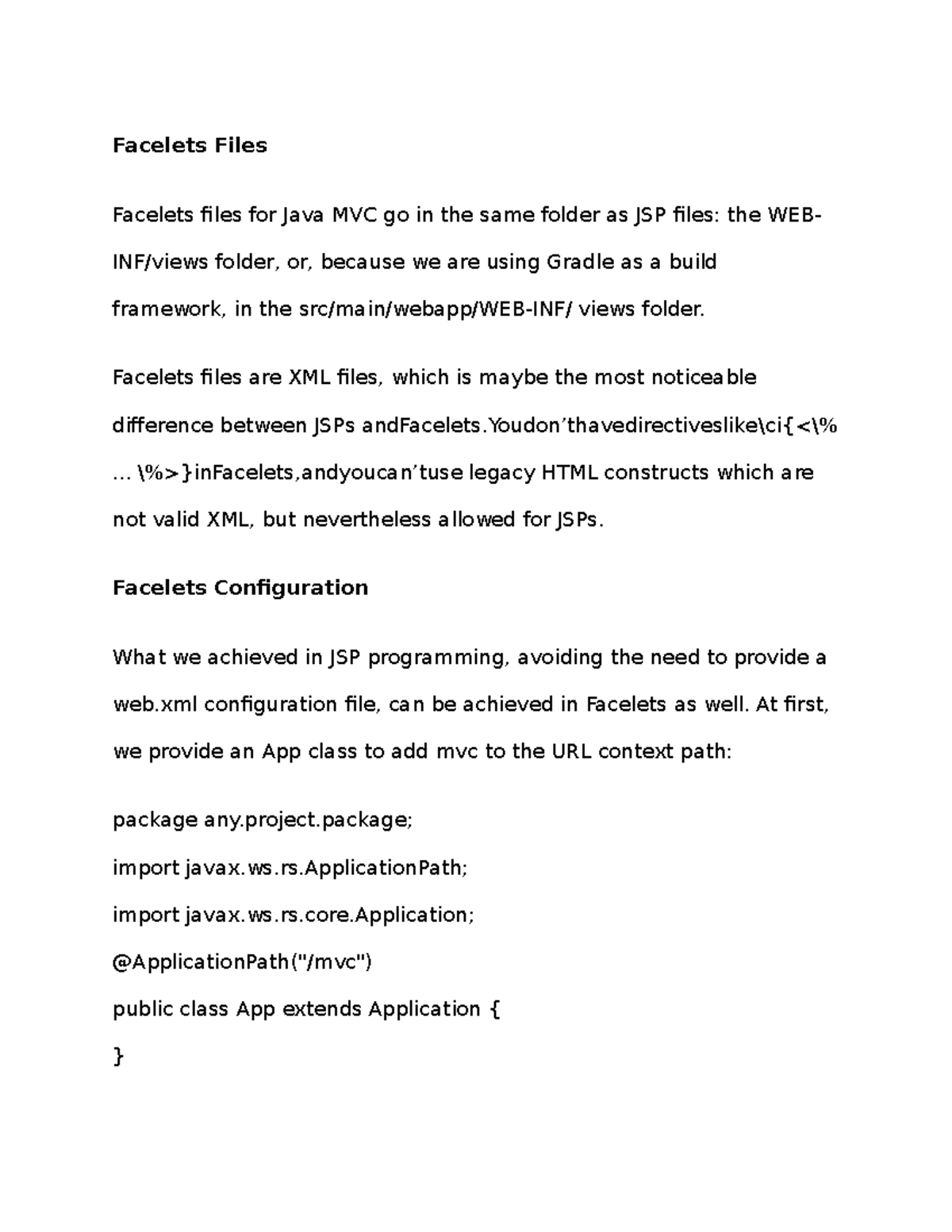 Facelets Files - Facelets Files Facelets files for Java MVC go in the ...
