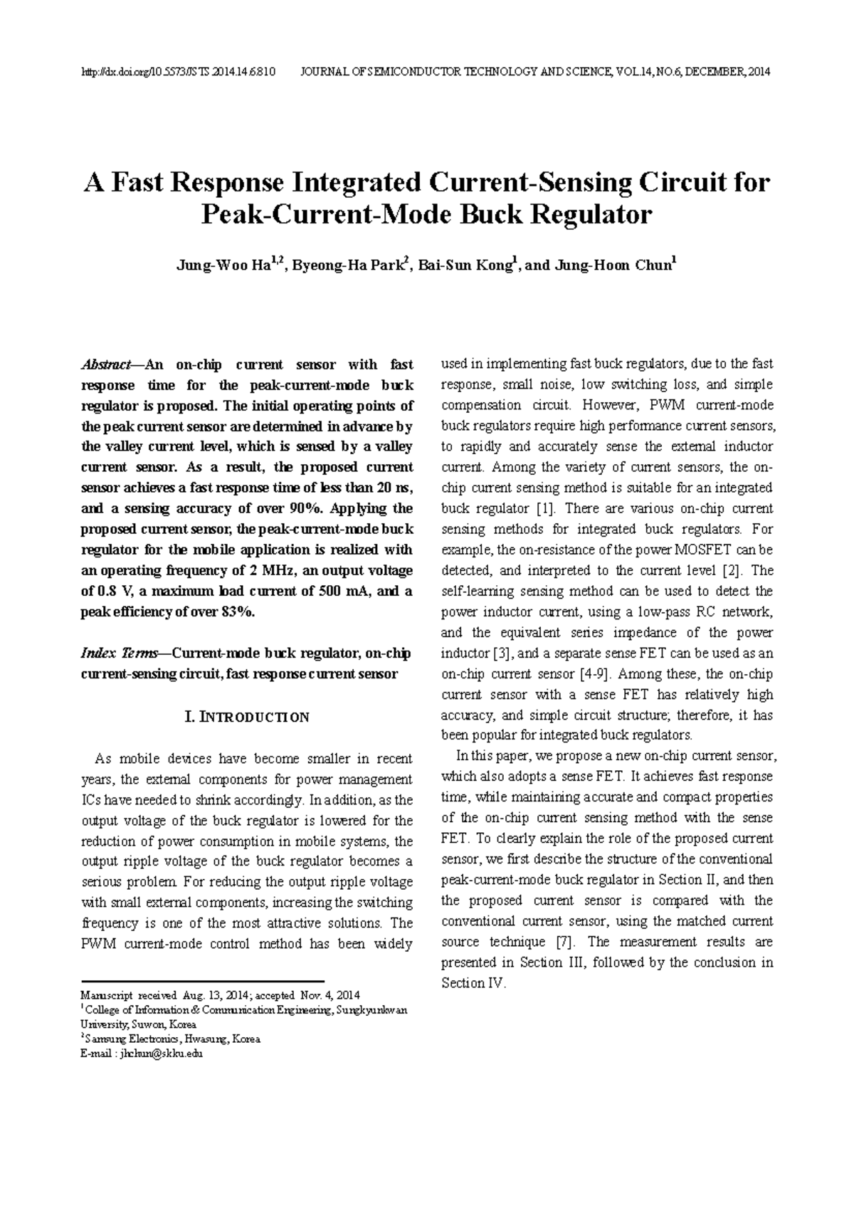 A Fast Response Integrated Current-Sensing Circuit - dx.doi/10.5573 ...