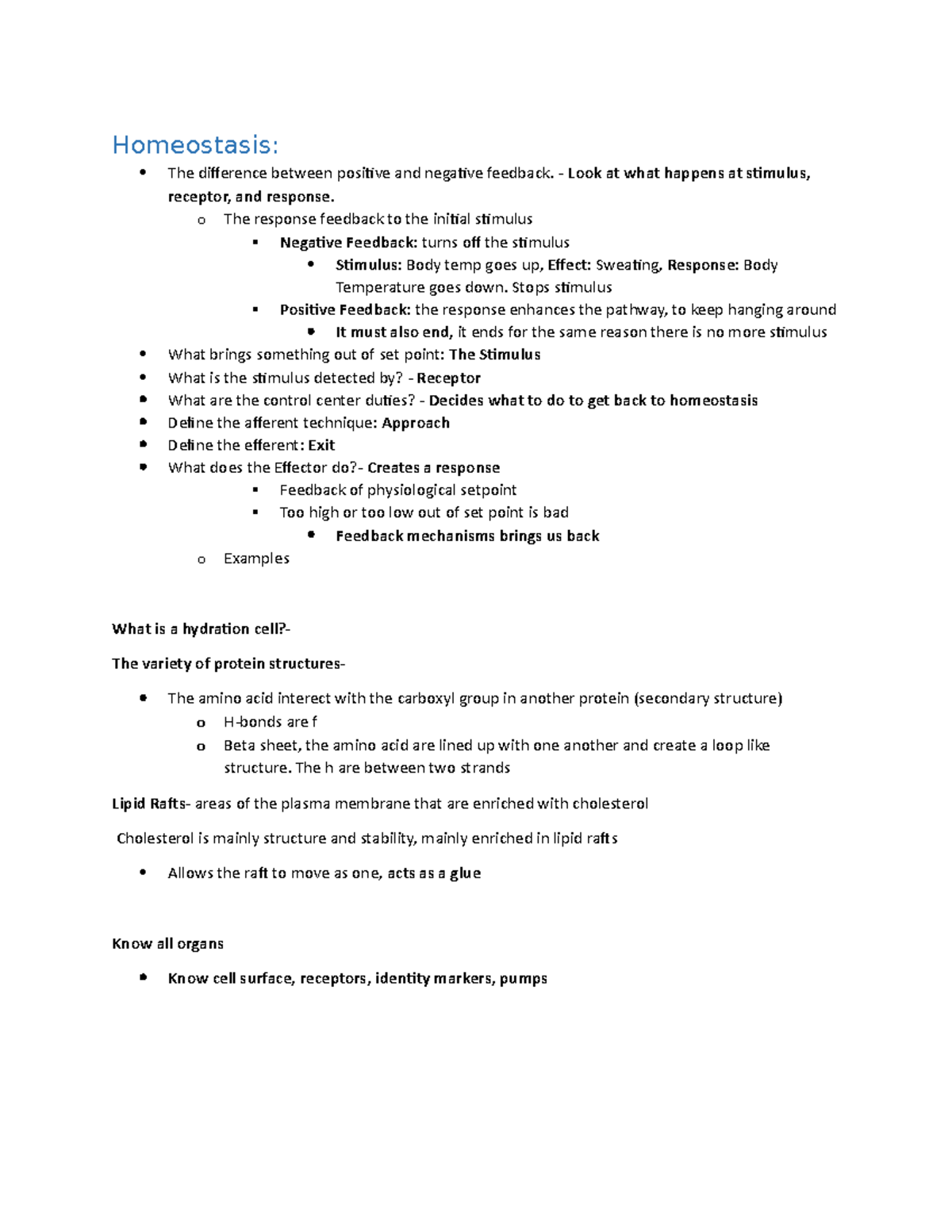 Homeostasis Review - Homeostasis: The difference between positive and ...