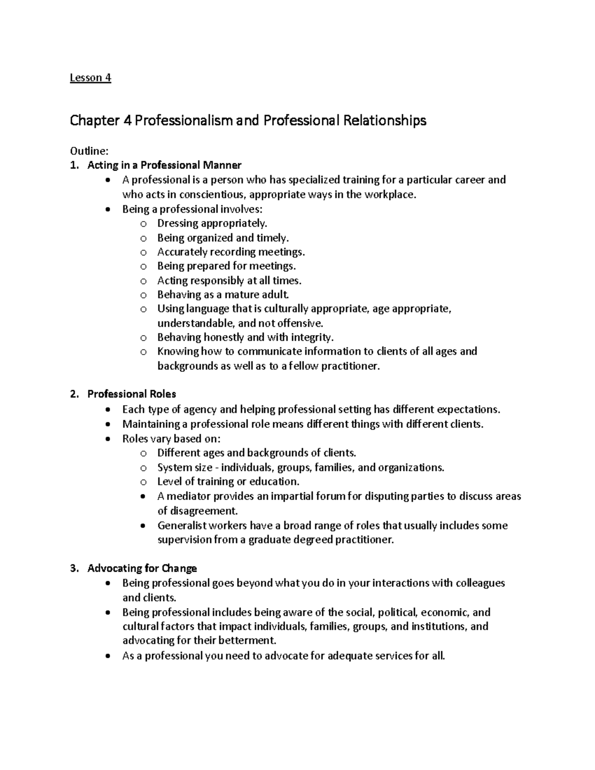 Intra and Interpersonal Techniques lesson 4 - Lesson 4 Chapter 4 ...