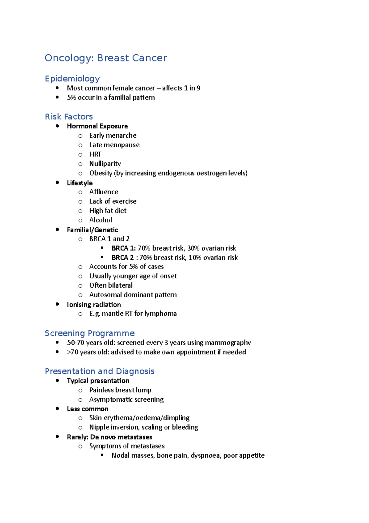Breast, Gynae, CRC, Emergencies - Oncology: Breast Cancer Epidemiology ...