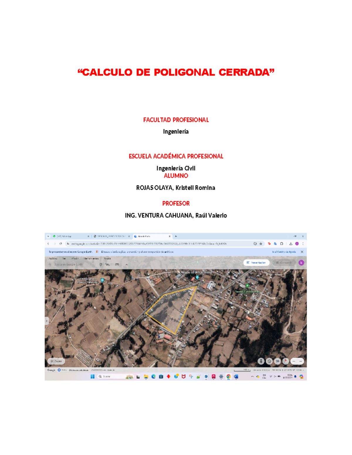Practica de topografia - “CALCULO DE POLIGONAL CERRADA” FACULTAD ...