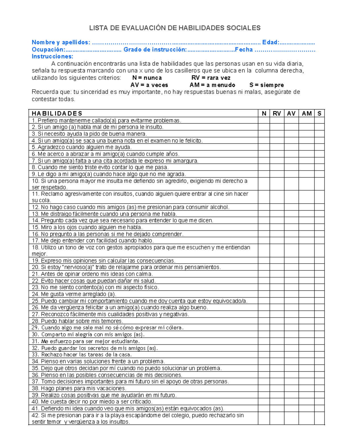 Testhabilidadessociales-181204024509 (1) - LISTA DE EVALUACIÓN DE ...