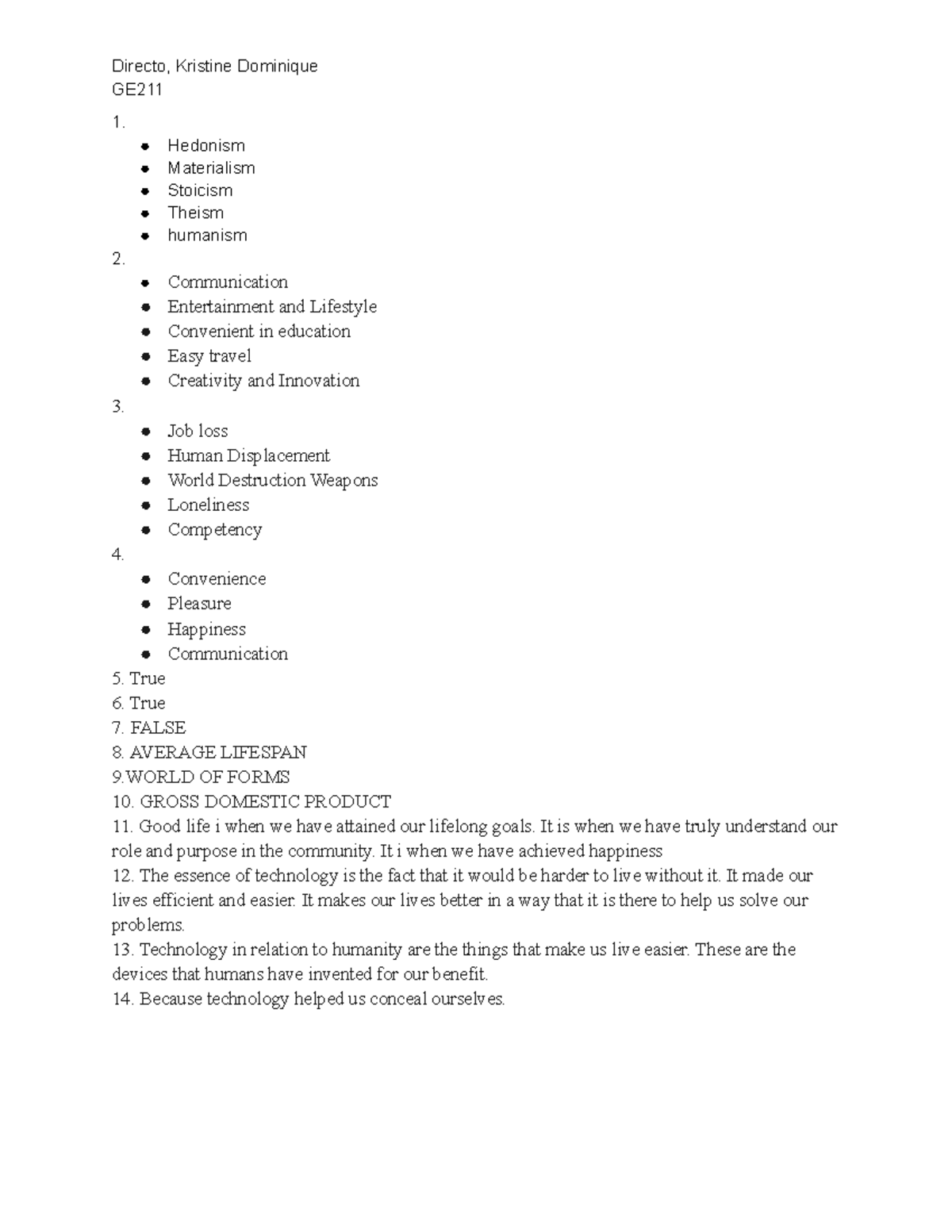 Directo GE 211 STS QUIZ - Science Technology Society - Directo ...