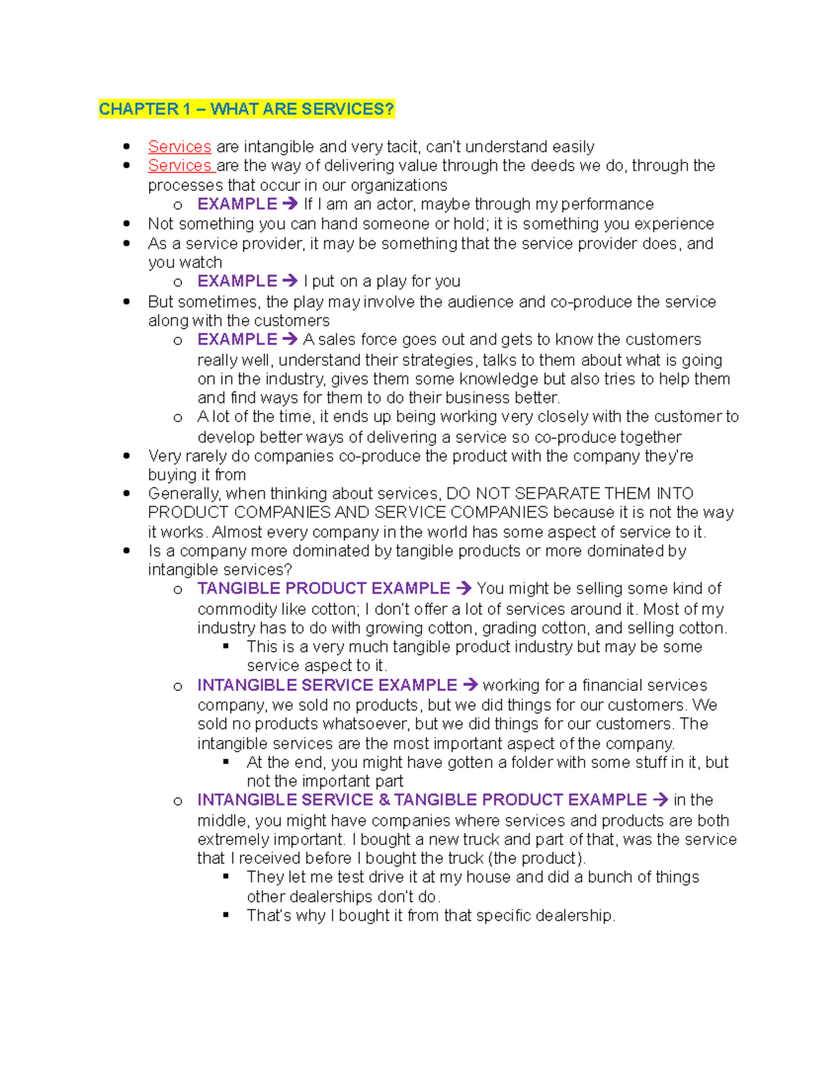 Chapter 1-WHAT ARE Services - CHAPTER 1 – WHAT ARE SERVICES? Services ...