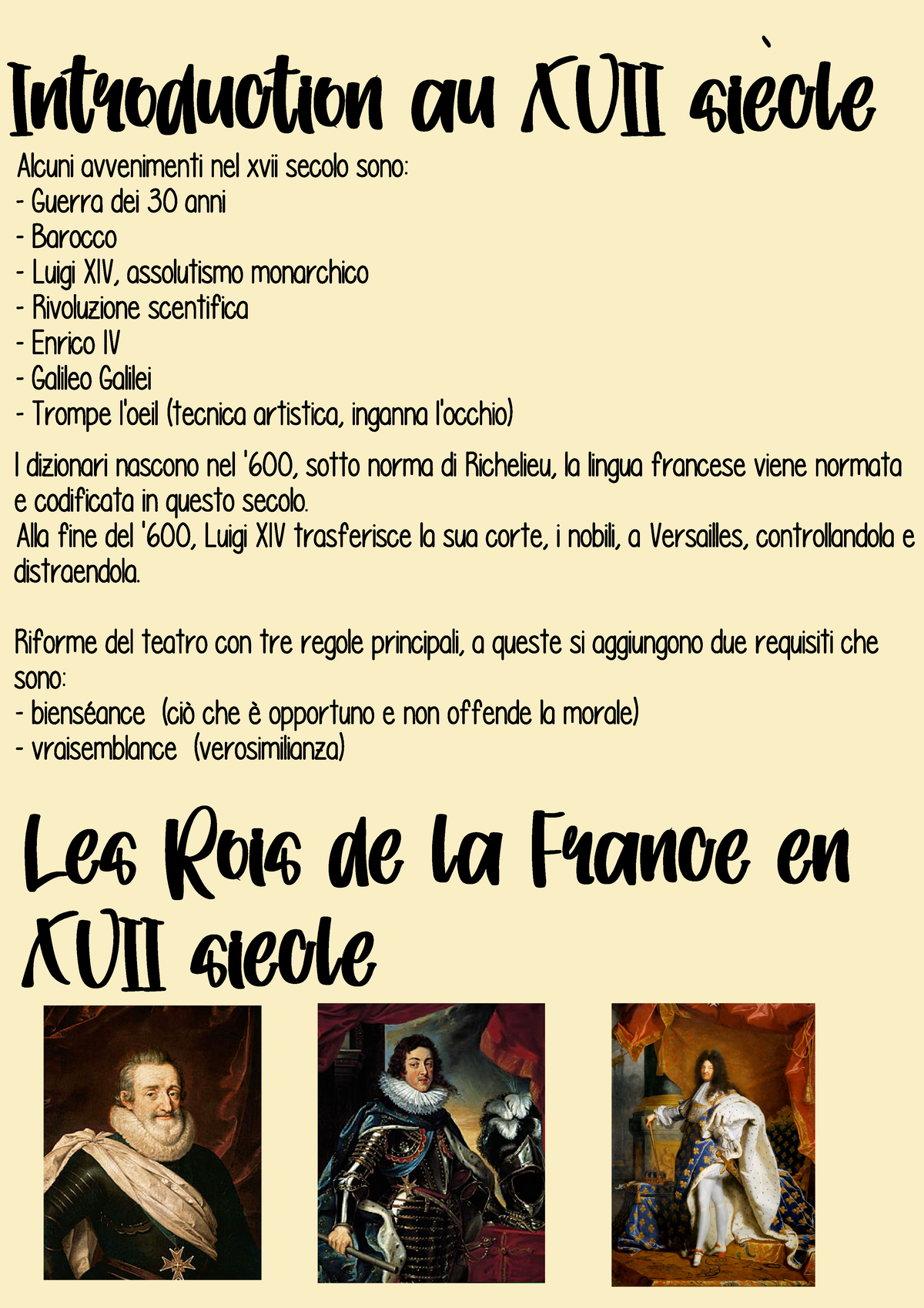 Introduzione al XVII secolo - Letteratura francese 1 - UniPi - Studocu