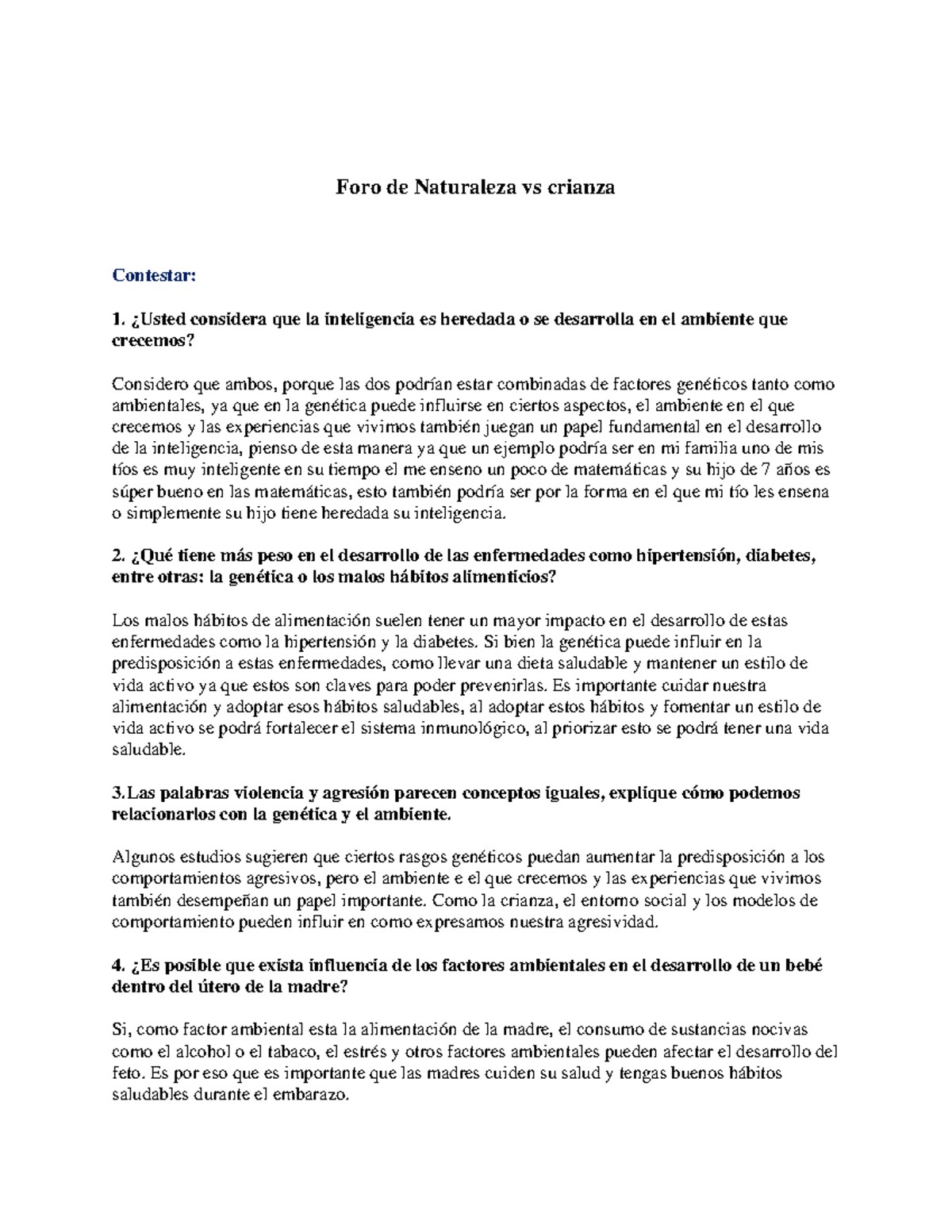 FORO DE NATURALEZA VS CRIANZA - Foro de Naturaleza vs crianza Contestar ...