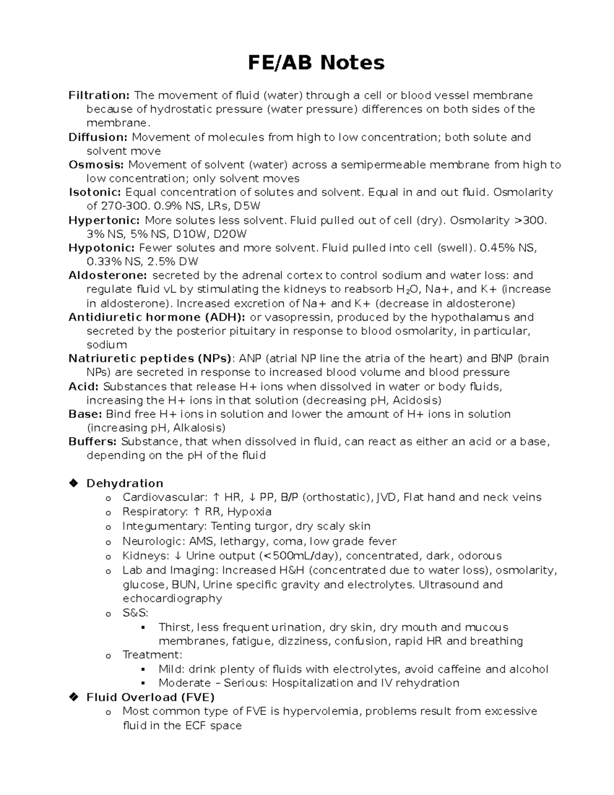 FEAB Notes - FE/AB Notes Filtration: The movement of fluid (water ...
