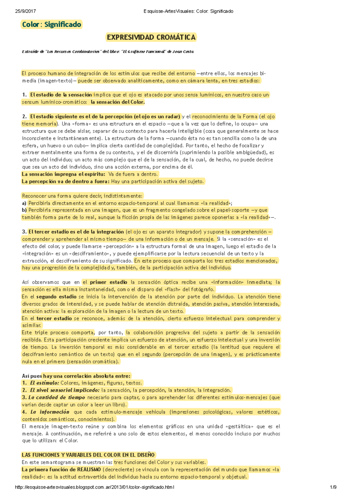 Expresividad cromática - Color: Significado EXPRESIVIDAD CROMÁTICA ...
