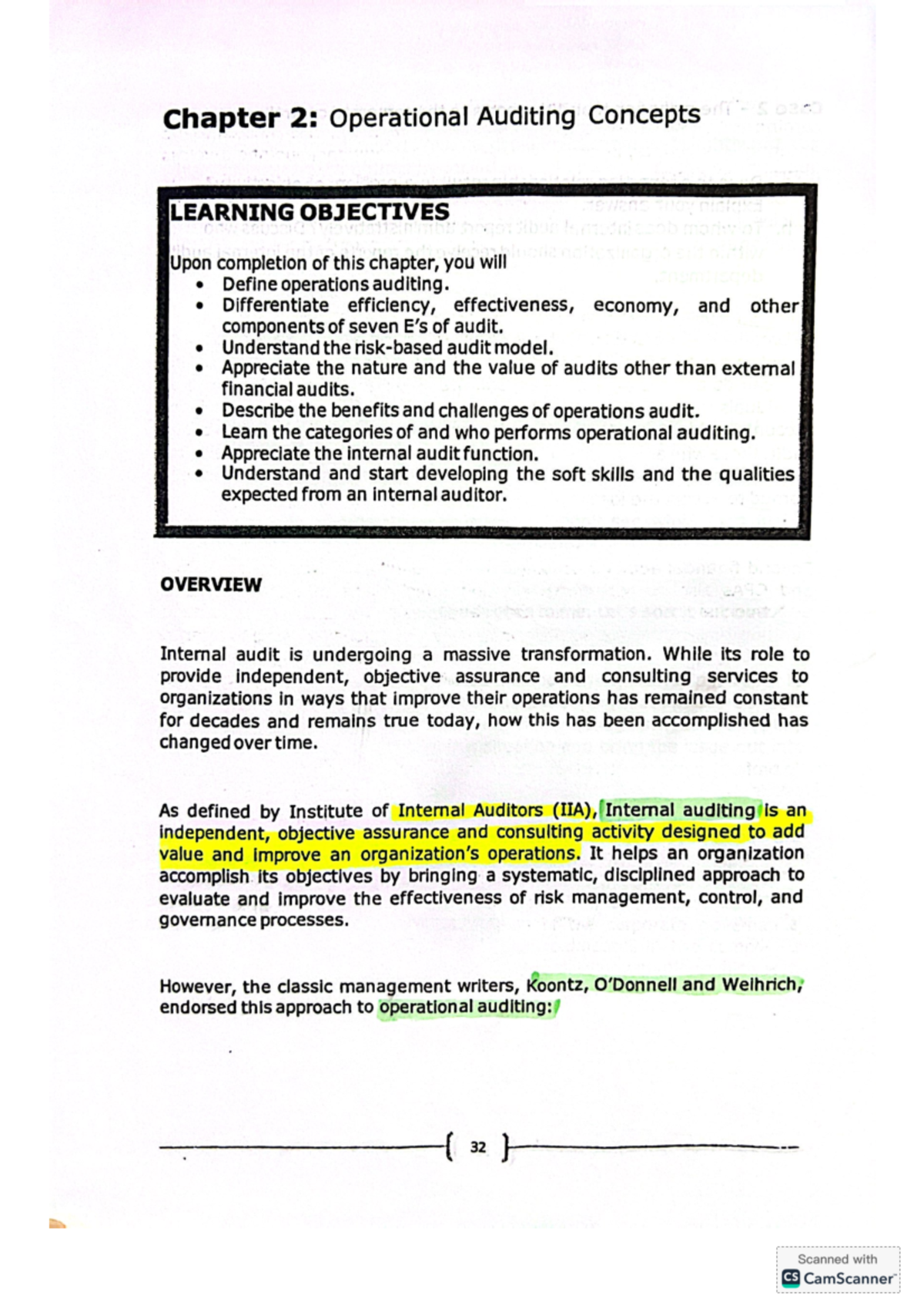 Operation- Auditing-C2 - Chapter 2: Operational Auditing Concepts LEARNING OBJECTIVES Upon - Studocu