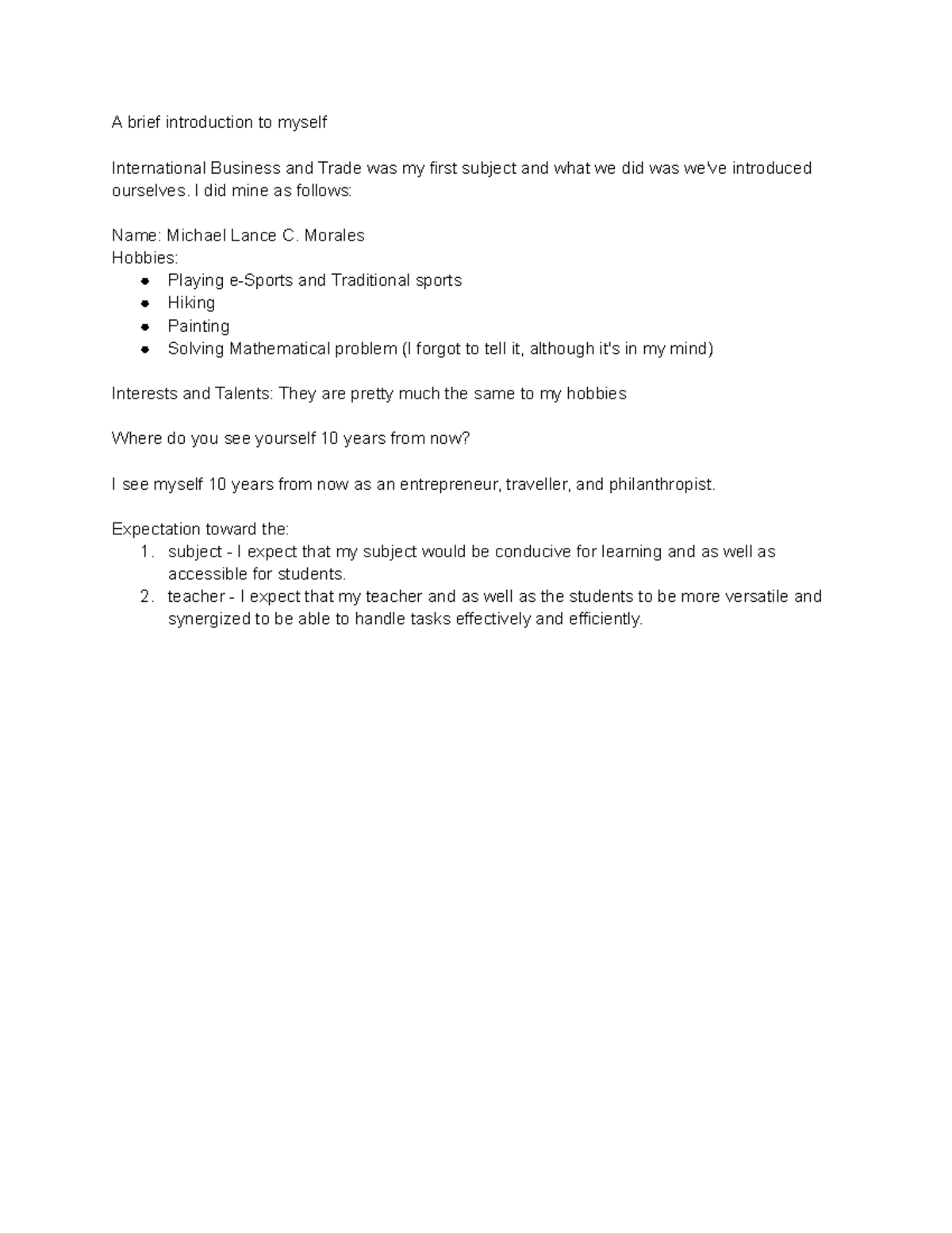 A brief introduction to myself - A brief introduction to myself ...