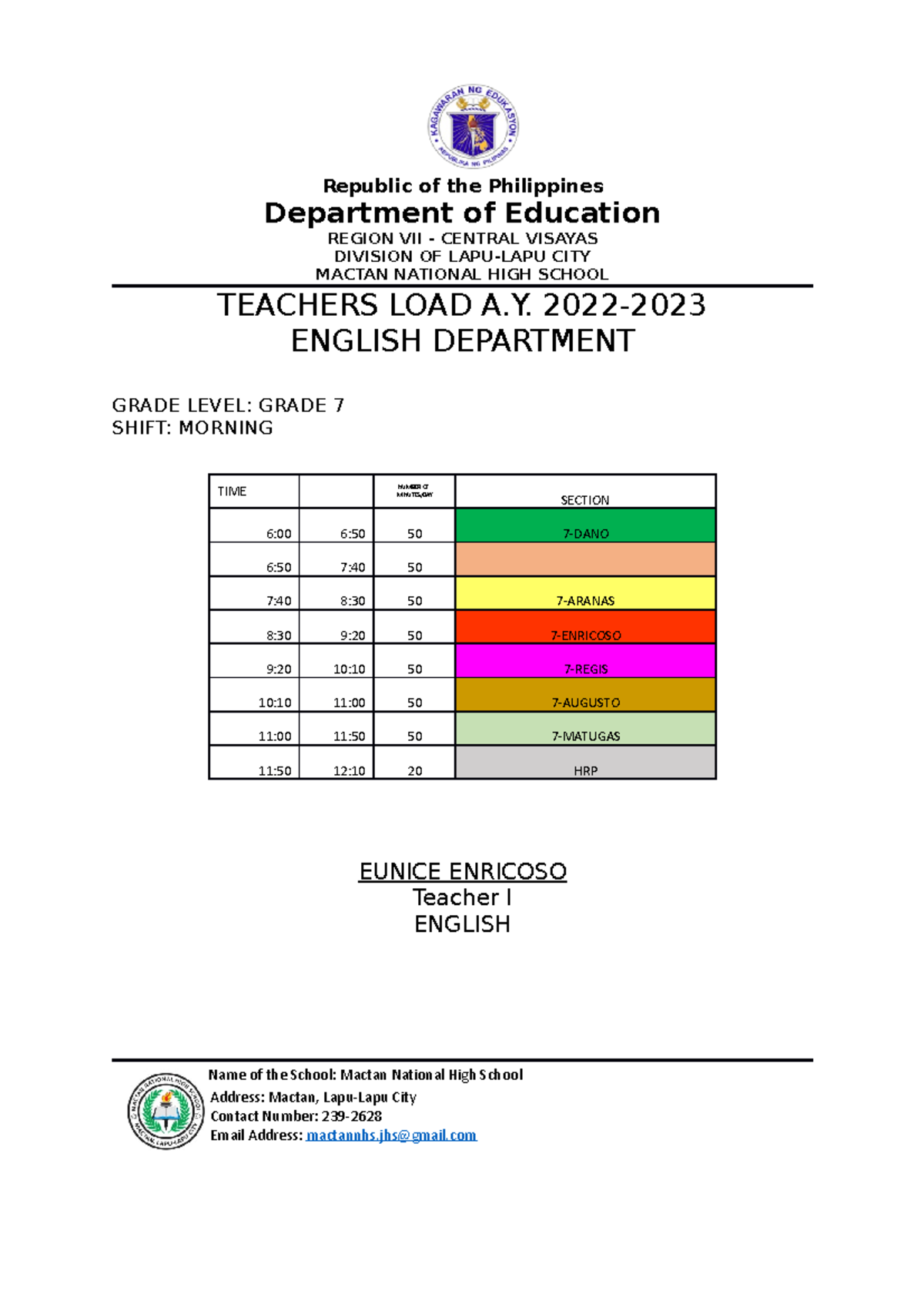 Grade 7 CP - GOOD - Department of Education REGION VII - CENTRAL ...