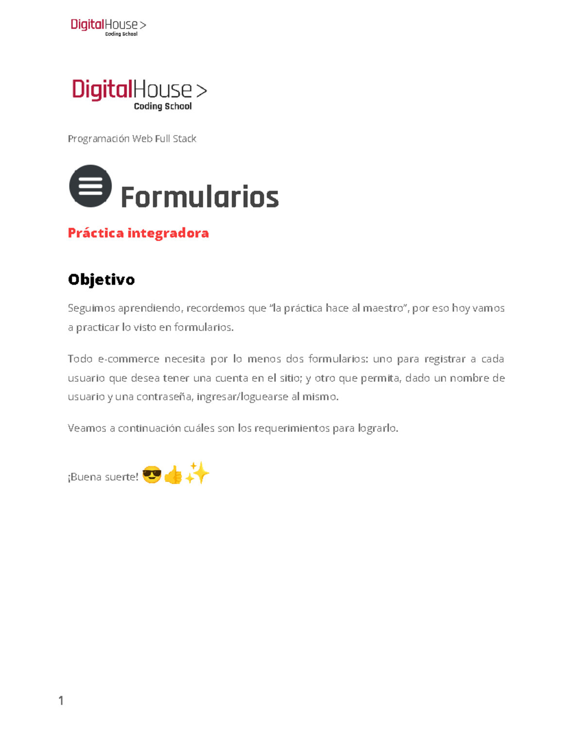 M04C06 - Ejercitación Trabajando con Formularios - Programación Web Full Stack Formularios ...