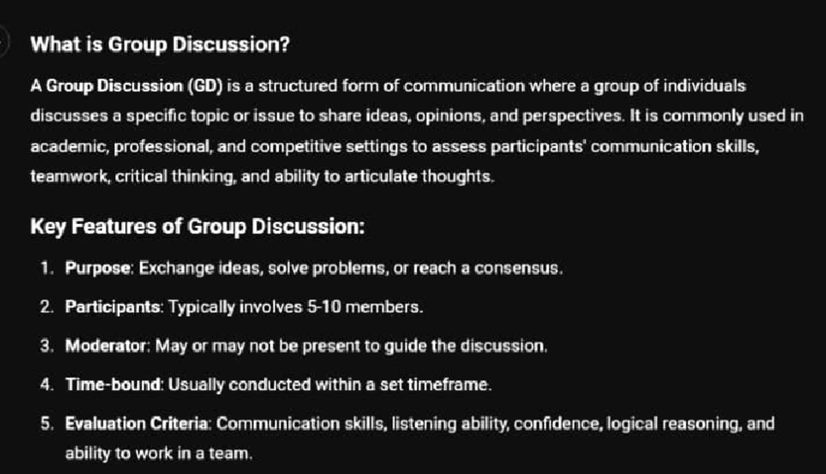 Important CS questions - What is Group Discussion? A Group Discussion ...