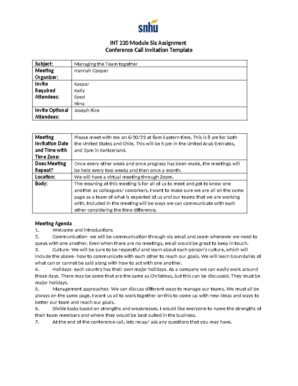 INT 220 Conference Call Invitation Template (Repaired) - INT 220 Module ...