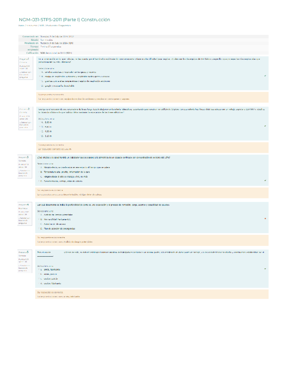 Curso procadist NOM-031 - (Parte I) Construcción Inicio Mis cursos N311 ...