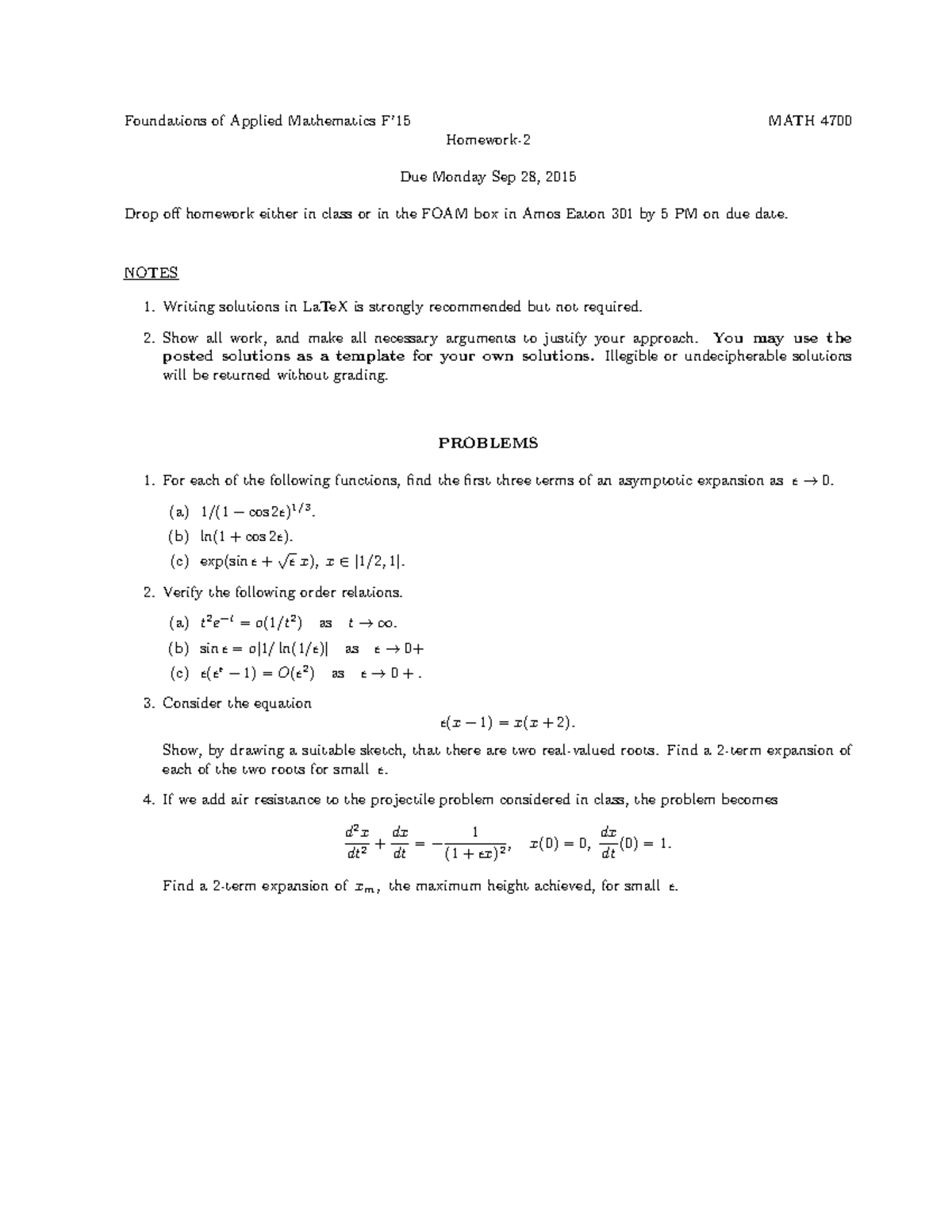 HW2 - Foundations of Applied Mathematics MATH 4700 Due Monday Sep 28 ...
