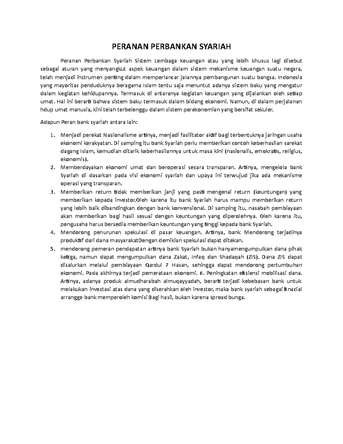 Peranan Perbankan Syariah - PERANAN PERBANKAN SYARIAH Peranan Perbankan ...