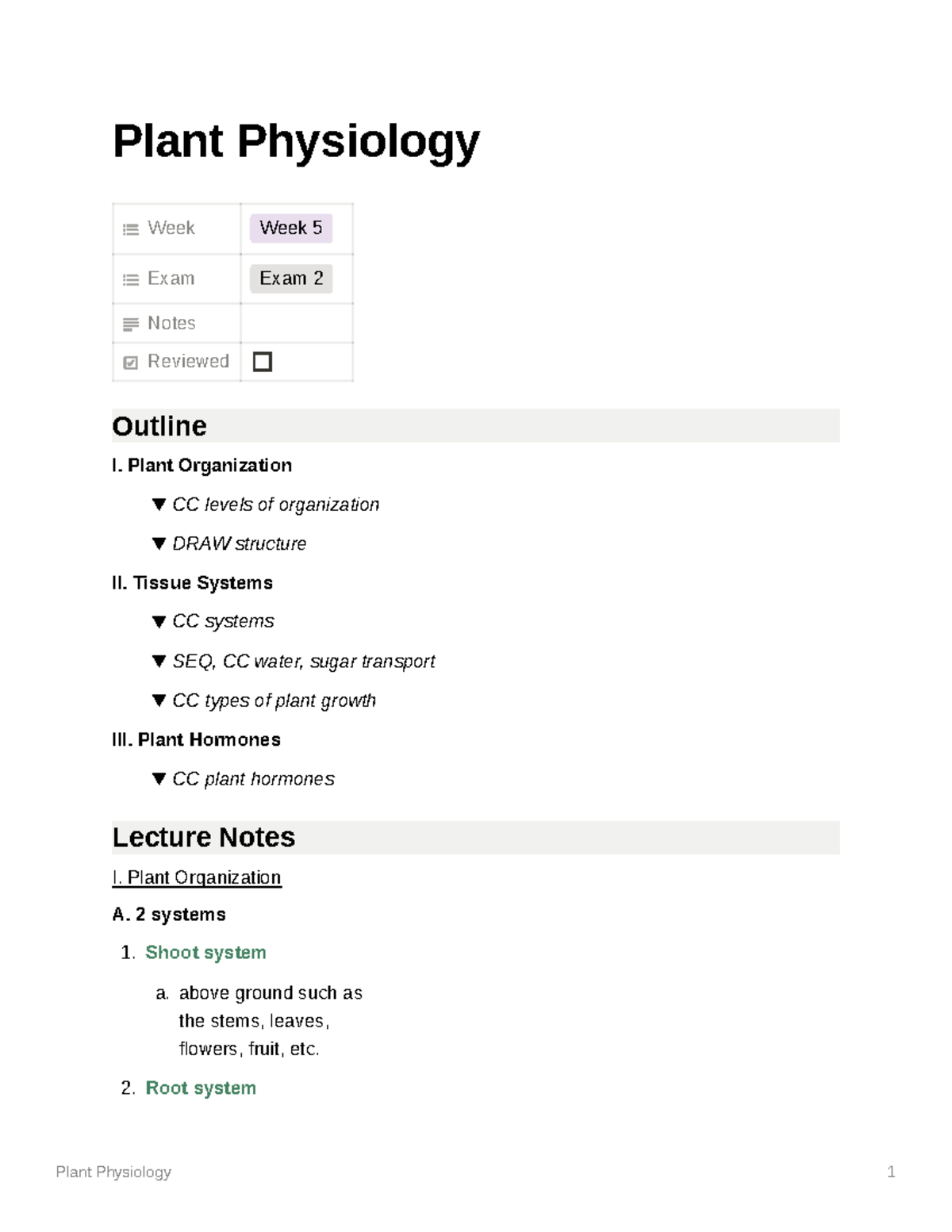 Plant Physiology - Plant Physiology Week Week 5 Exam Exam 2 Notes ...