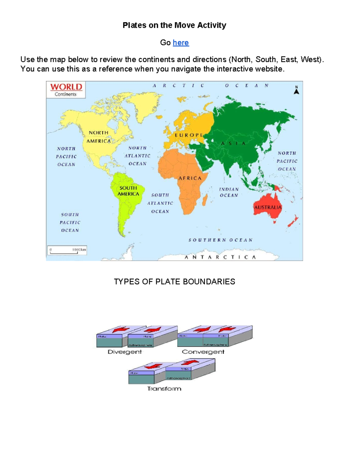 Copy of Plates on the Move Activity - Plates on the Move Activity Go ...