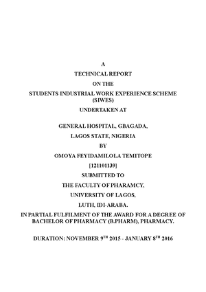 SLT james - Siwes report - A TECHNICAL REPORT ON STUDENT INDUSTRIAL ...