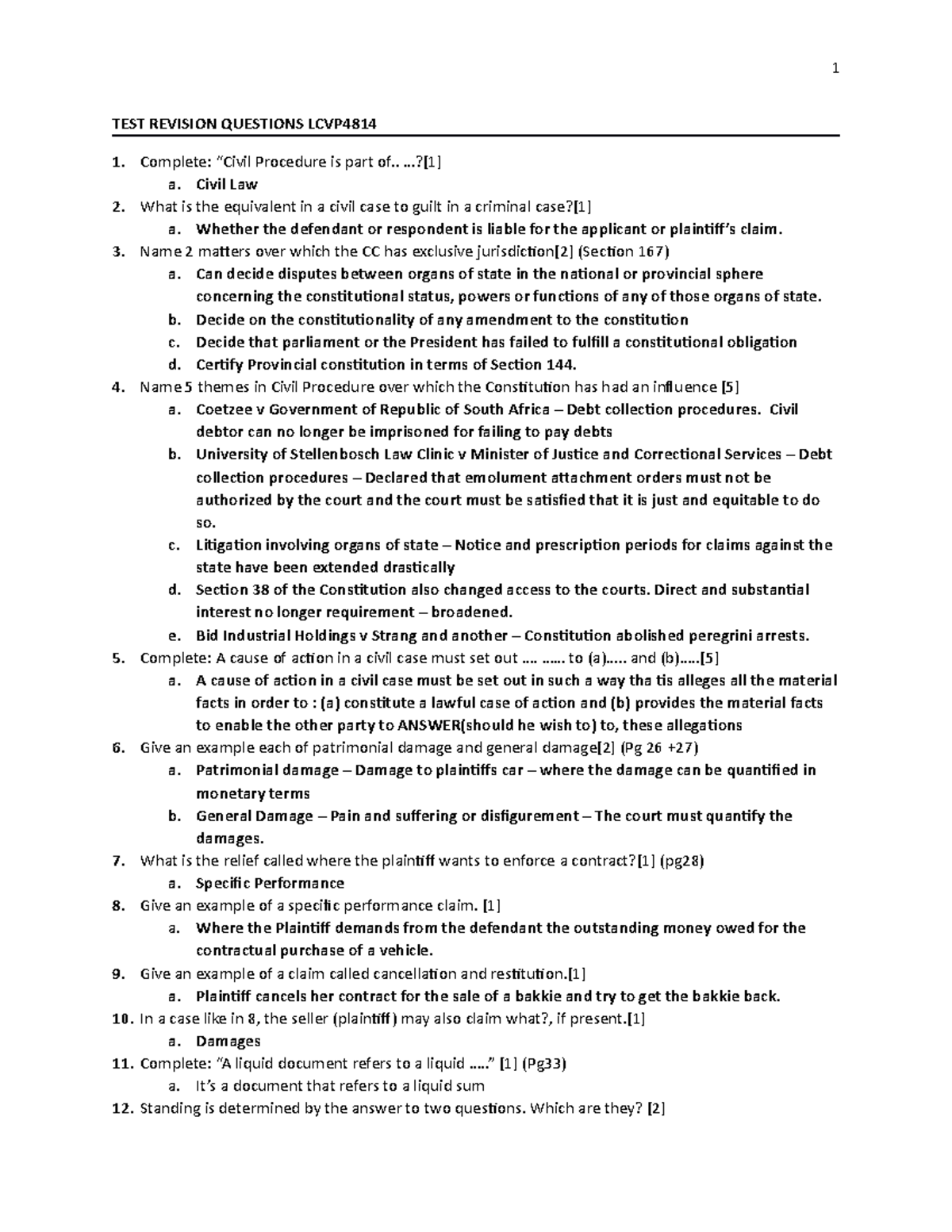 TEST, questions WITH ANSWERS - TEST REVISION QUESTIONS LCVP Complete ...