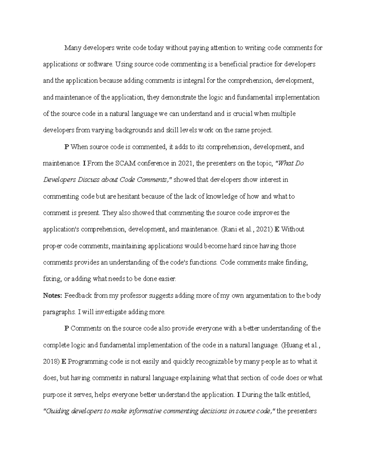 7-2 Activity: Reverse Outline - Many developers write code today ...