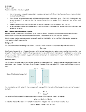 Module 5 problem set finished - CHEM 108 Problem Set 5 Recommended due date: Sunday 10/ You can ...