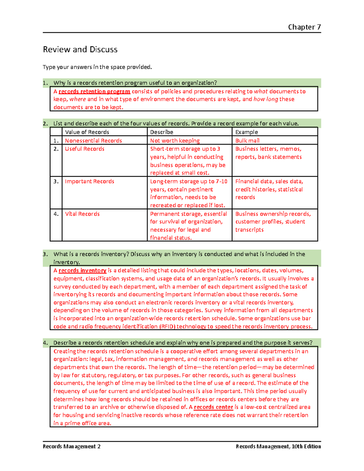 Module 4 Chapter 7 Review And Discuss Questions Chapter 7 Review And