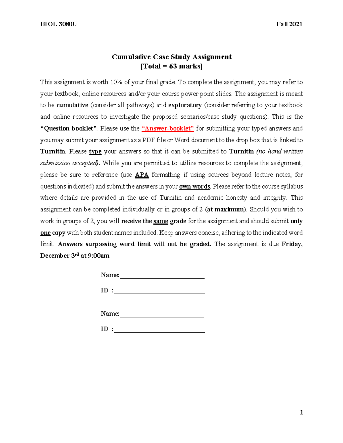 Cumulative Case Study - To complete the assignment, you may refer to ...