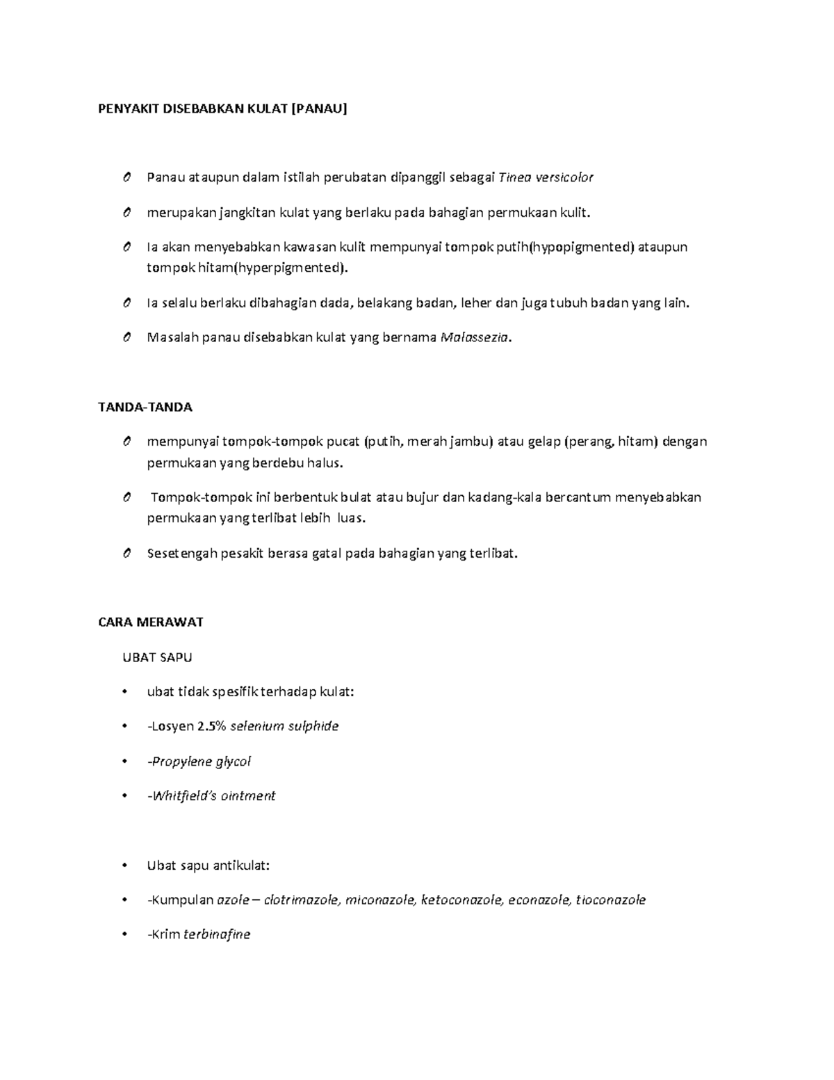 Kulat - student presentation - PENYAKIT DISEBABKAN KULAT [PANAU] O ...