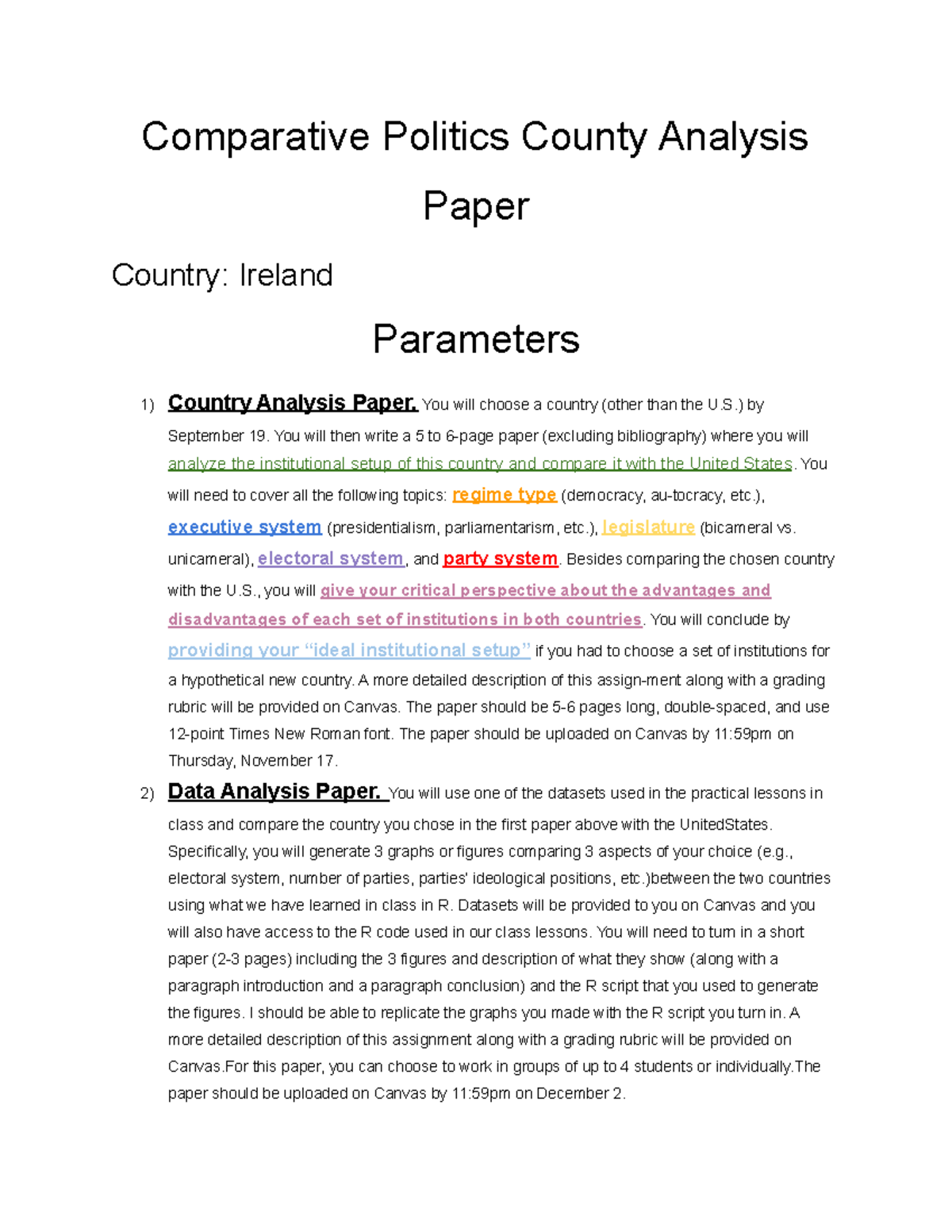 Comparative Politics Country Analysis Paper - Comparative Politics ...