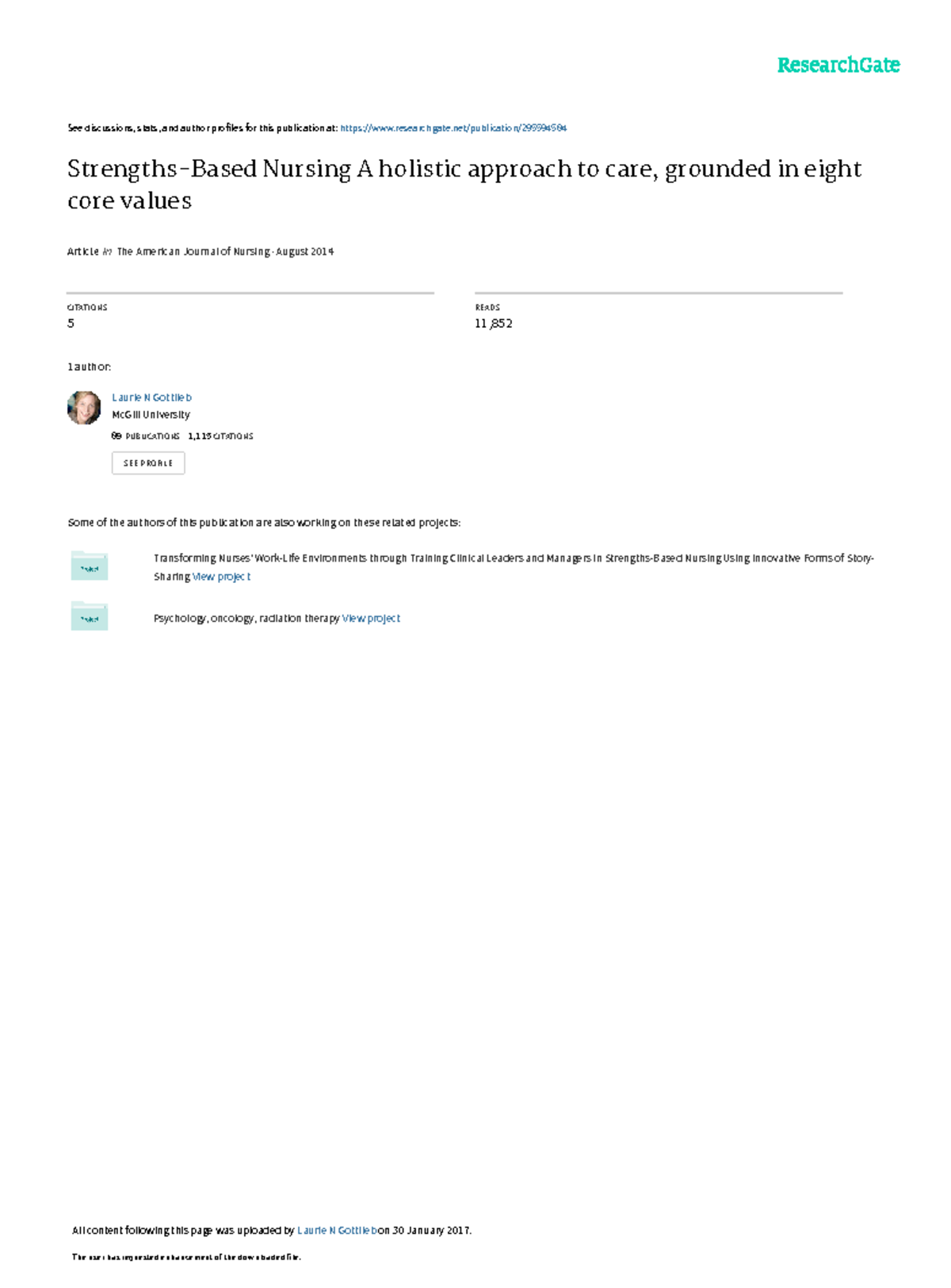 CE Strengths Based Nursing - See discussions, stats, and author ...