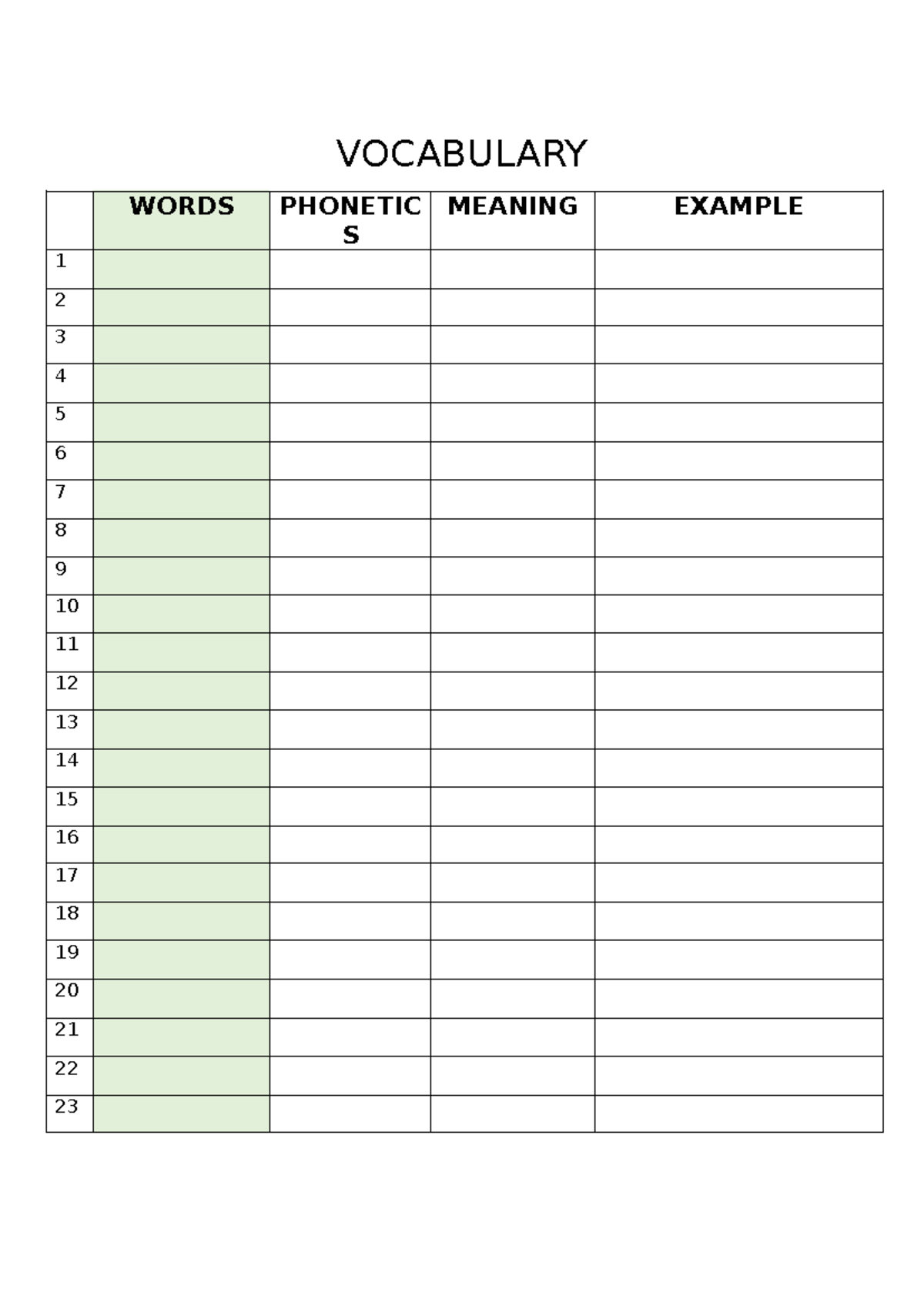 FILE GIẤY HỌC TỪ VỰNG - Tiếng anh chuyên ngành - VOCABULARY WORDS ...