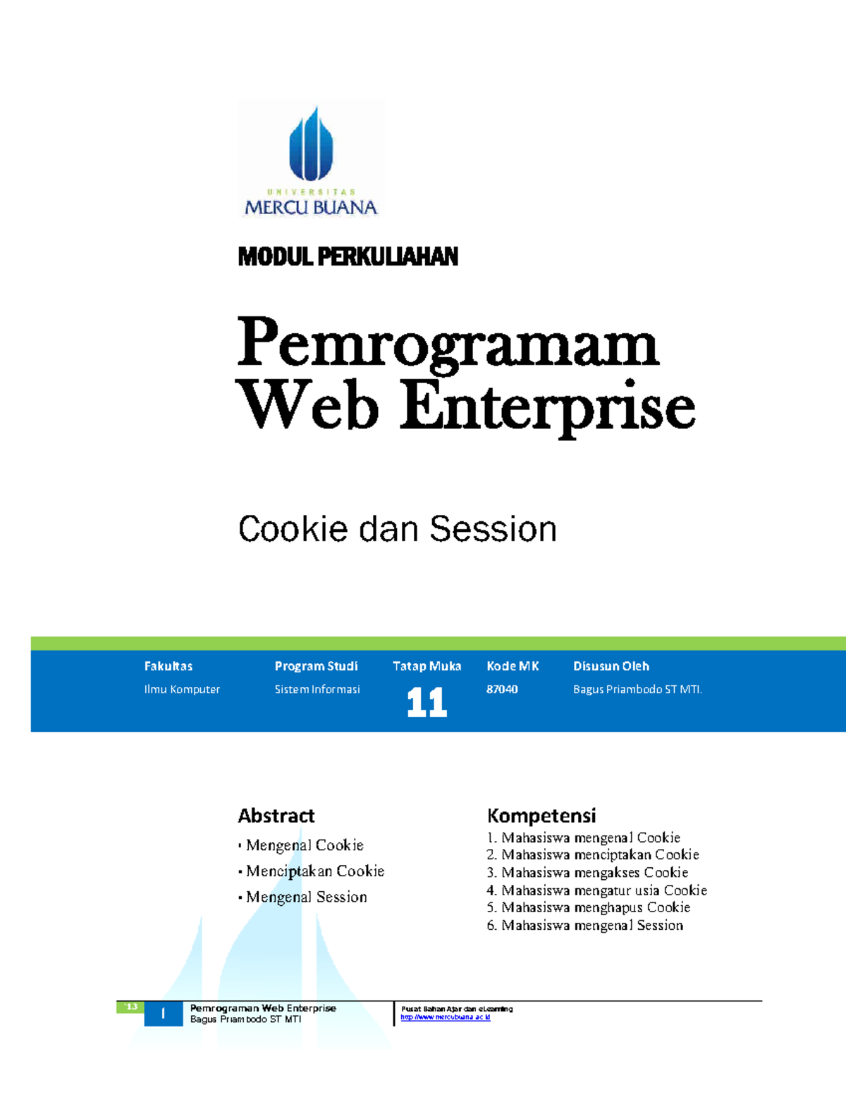 Modul Pemrograman Web Enterprise GJ 1314TM12 - ‘ 1 Pemrograman Web ...