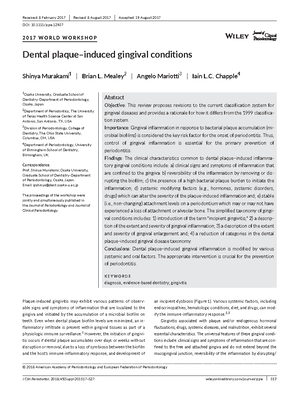 02 Perio 2000 Causation and pathogenesis of perio dis - Periodontology ...