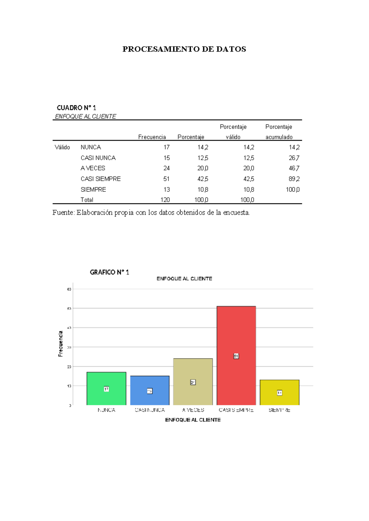 Procesamiento DE Datos SPSS - PROCESAMIENTO DE DATOS ENFOQUE AL CLIENTE ...