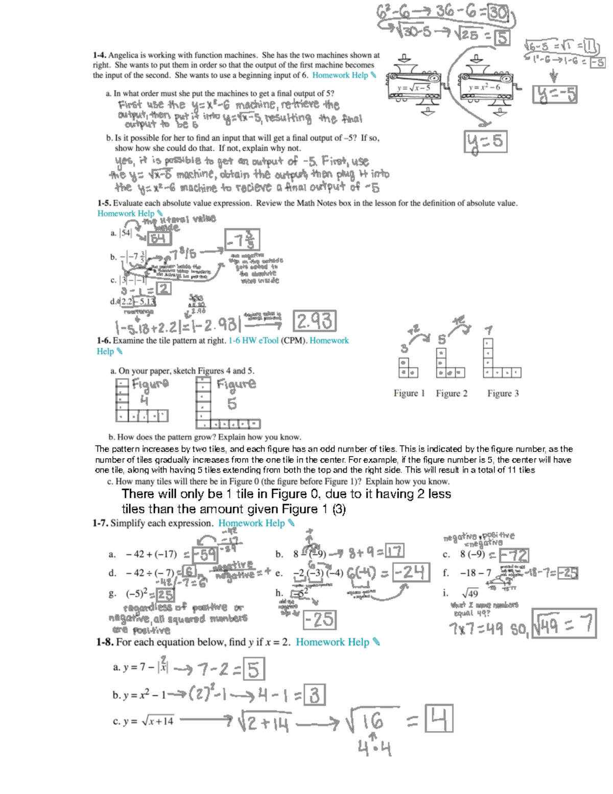 Algebra 1 - Week 1 Homework - There will only be 1 tile in Figure 0 ...