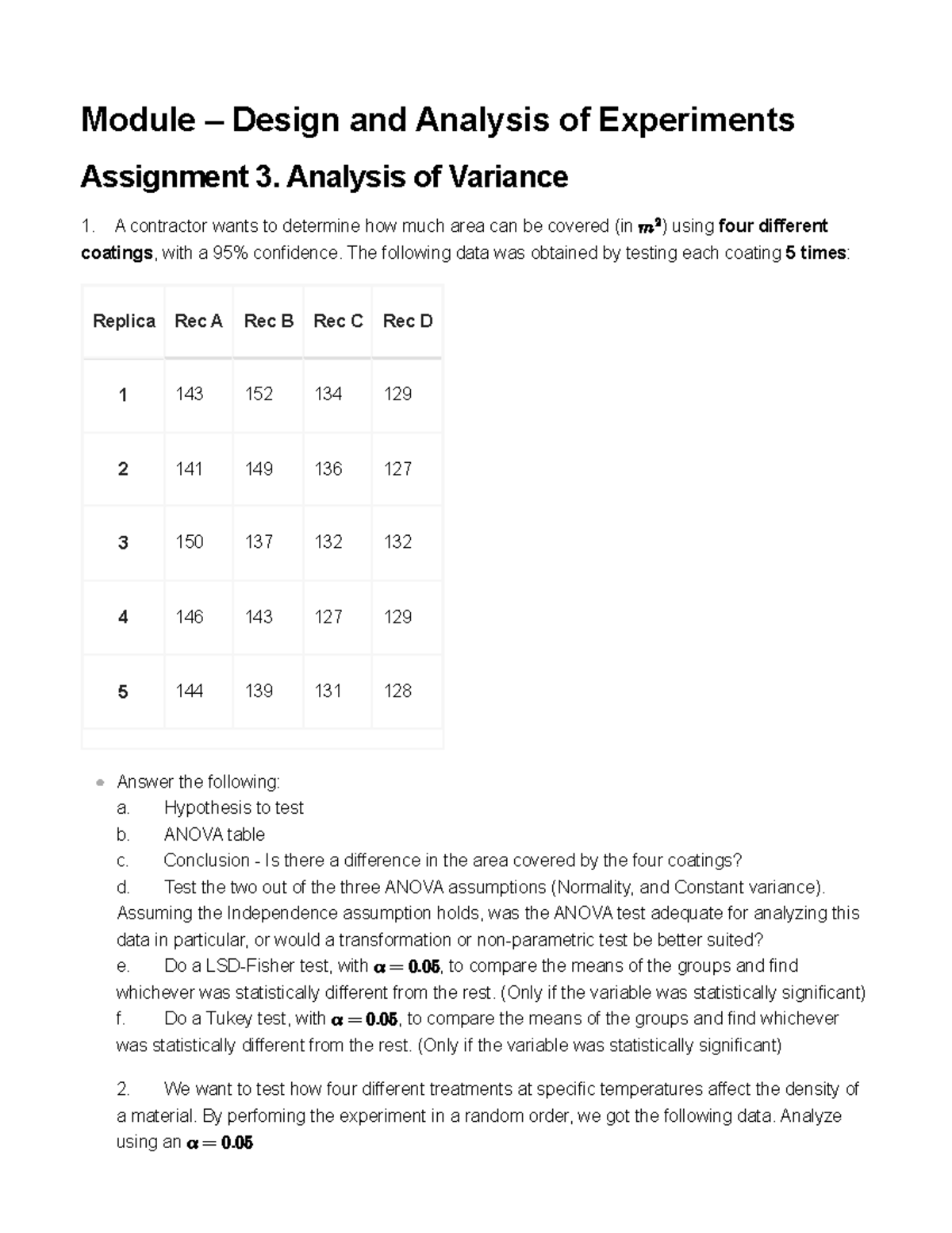 M3 - Assignment 3 - Homework - Module – Design and Analysis of ...