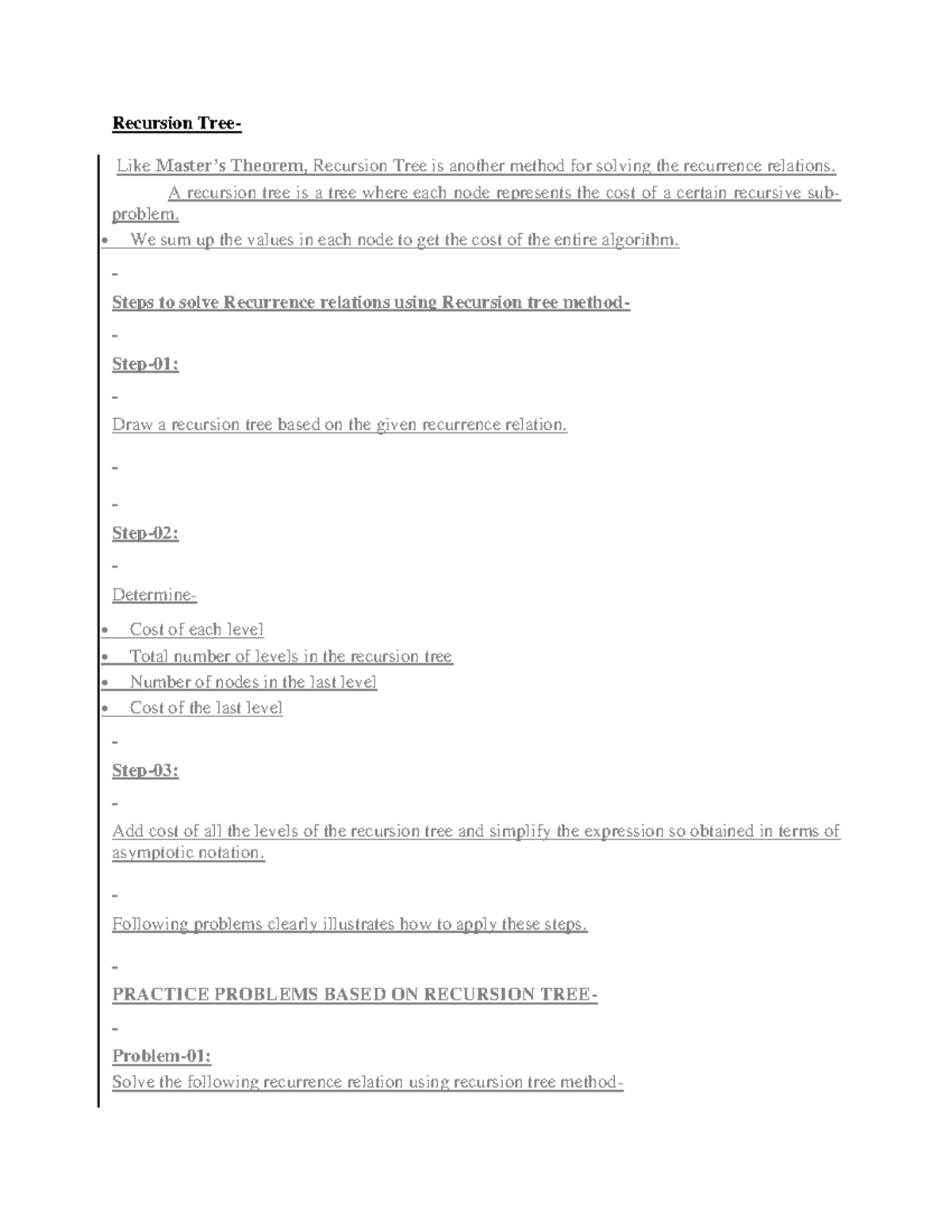 11 - gvgjvjhvhjvjfcg - Recursion Tree- Like Master’s Theorem, Recursion ...