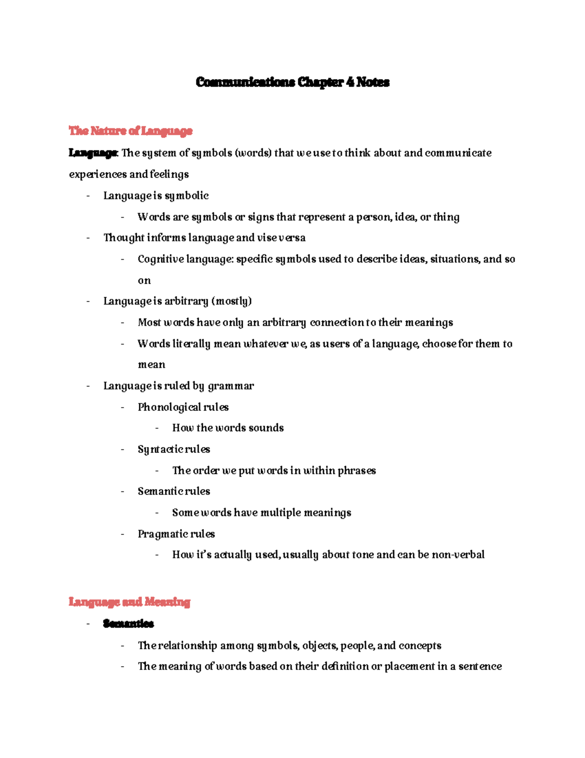 Communications Chapter 4 Notes - Communications Chapter 4 Notes The ...