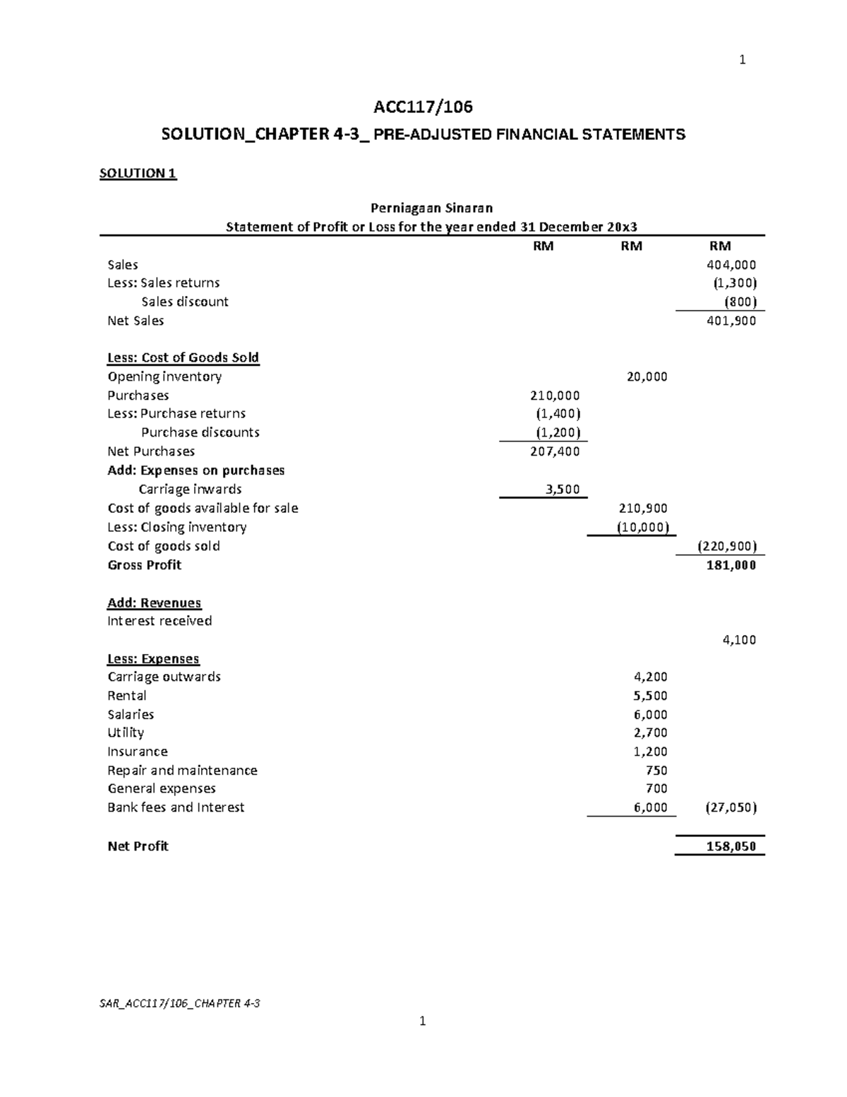 Suggested Solution Exercise Chapter 4-3 ACC117 - SAR_ACC117/106_CHAPTER ...